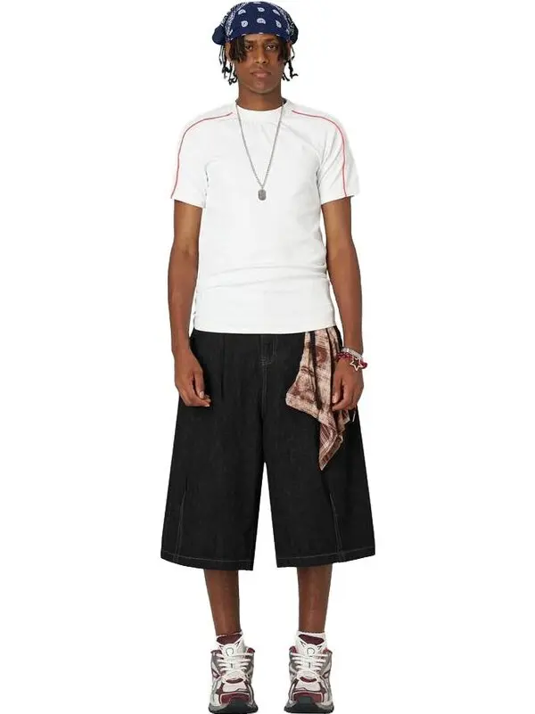 AELFRIC EDEN Baggy Longline Jorts - Black