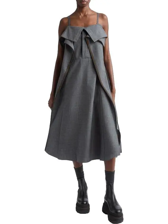 Sacai Suiting Midi Dress - Gray