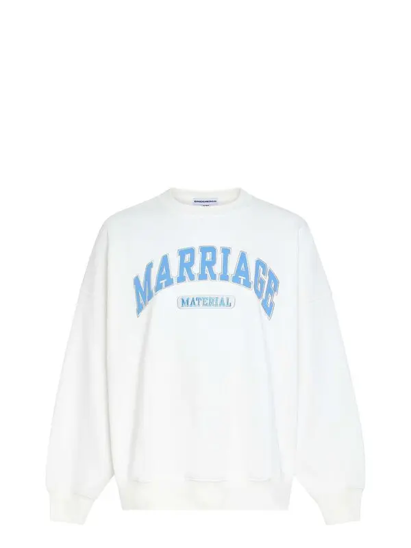 BRIDEMERCH Marriage Material Heritage Crewneck Sweatshirt - White