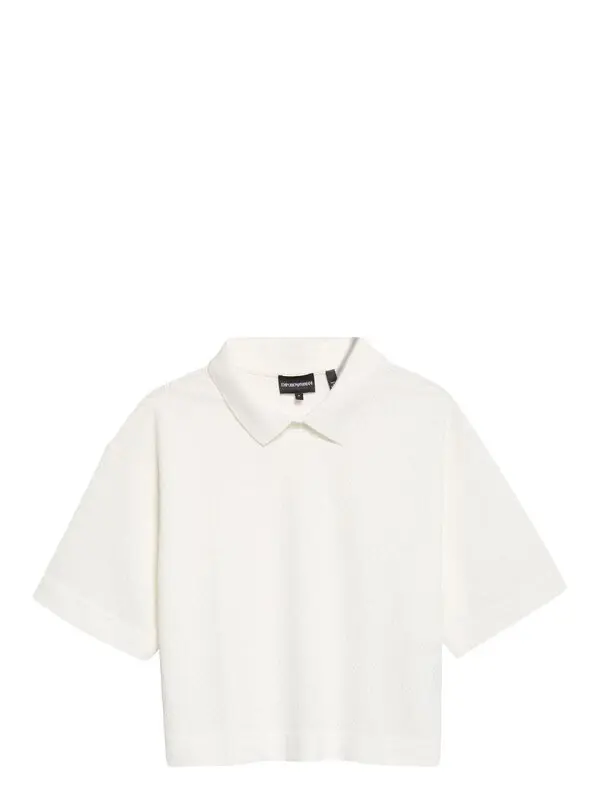 Emporio Armani Jerseywear Chevron Jacquard Knit Top - Ivory