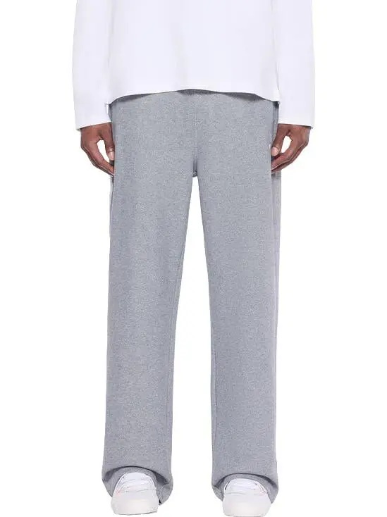 L/AB C/O OFF-WHITE Diagonal Stripe Logo Cotton French Terry Sweatpants - Heather Grey