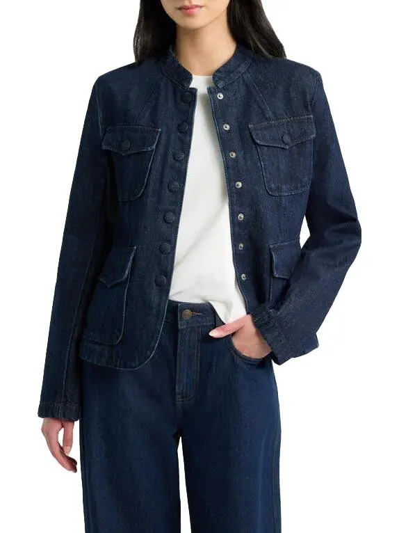 Rag & Bone Mercer Cotton Denim Blazer - Dark Rinse