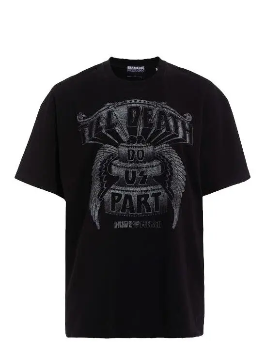 BRIDEMERCH Till Death Do Us Part" Vintage Cotton Tee - Black