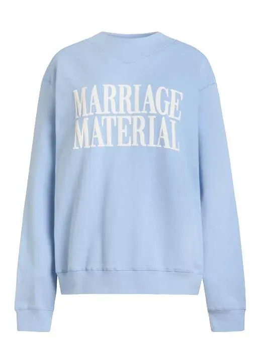 BRIDEMERCH Marriage Material" Mock Neck Sweatshirt - Something Blue