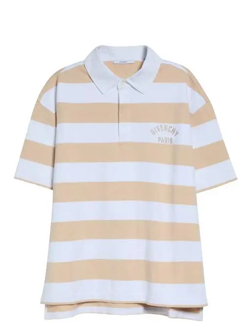 Givenchy Embroidered Logo Cotton Jersey Polo - White/beige