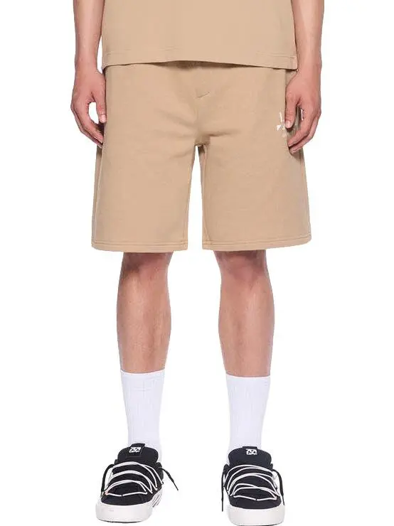 L/AB C/O OFF-WHITE Off- Diagonal Logo Cotton French Terry Sweat Shorts - Cornstalk