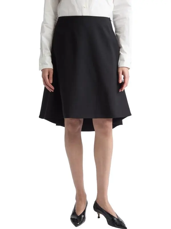 JIL SANDER Wool Sablé Skirt - Black