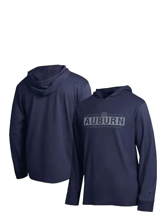 Champion Auburn Tigers Gradient All-star Long Sleeve Hooded T-shirt - Navy