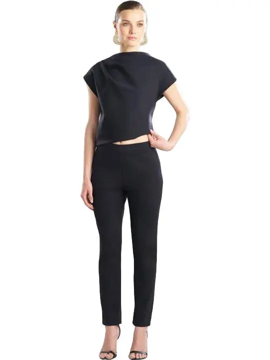 Natori Techno Crepe Side Zip Ankle Pants - Black