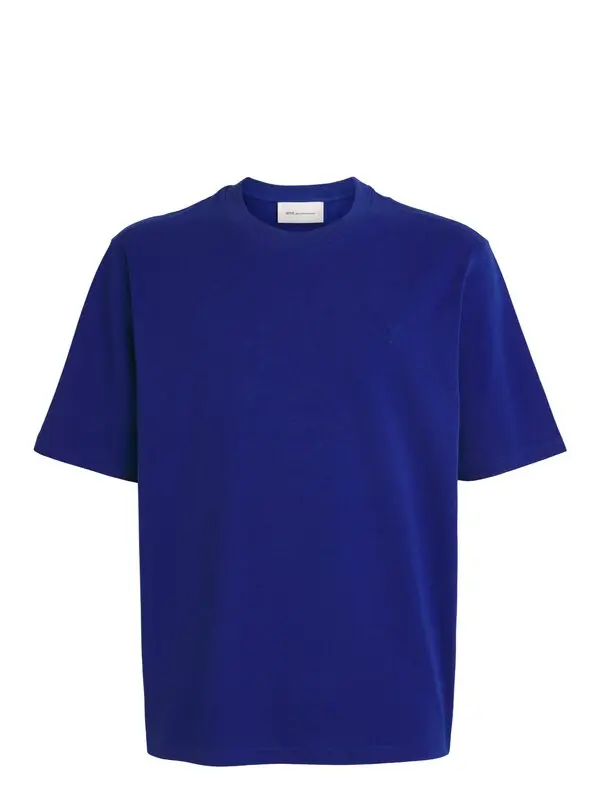 AMI Paris Embossed De Coeur T-shirt - Blue