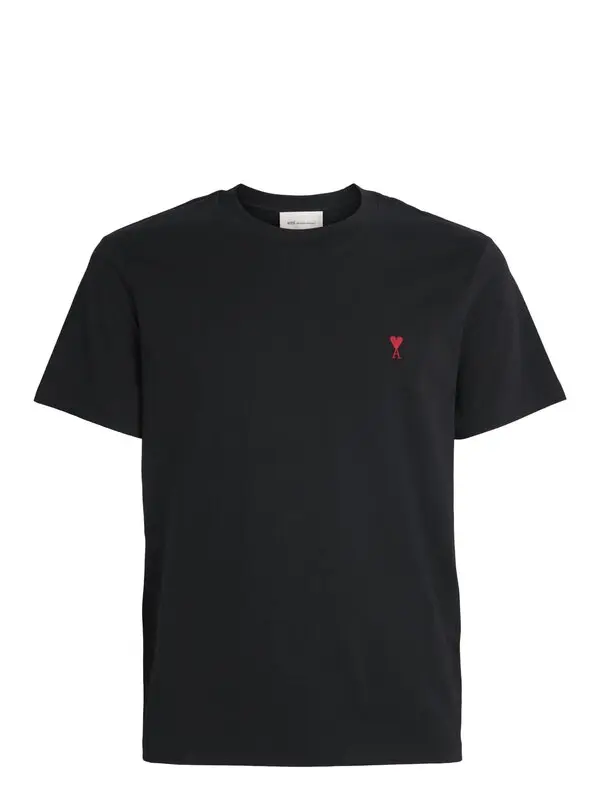 AMI Paris Cotton De Coeur T-shirt - Black