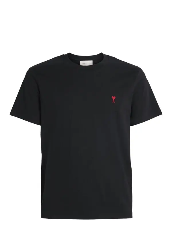 AMI Paris Cotton De Coeur T-shirt - Black