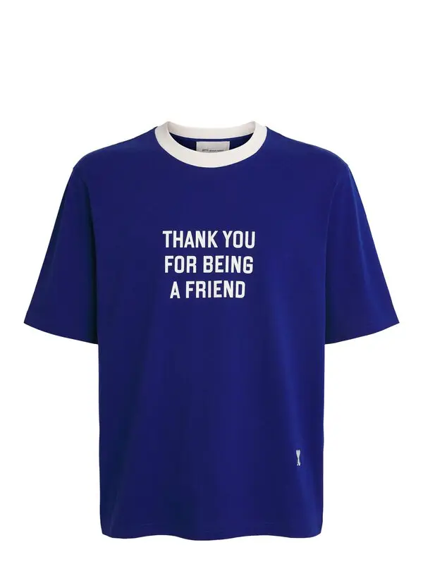 AMI Paris Thank You T-shirt - Blue