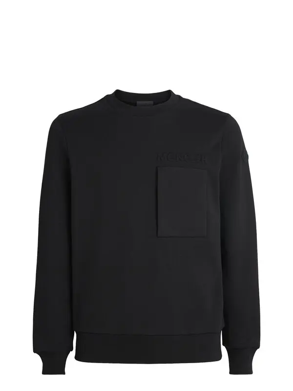 Moncler Cotton Raised-logo Sweatshirt - Black