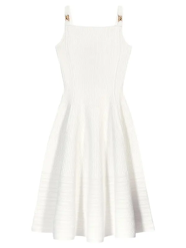 Maje Embellished Knit Midi Dress - White
