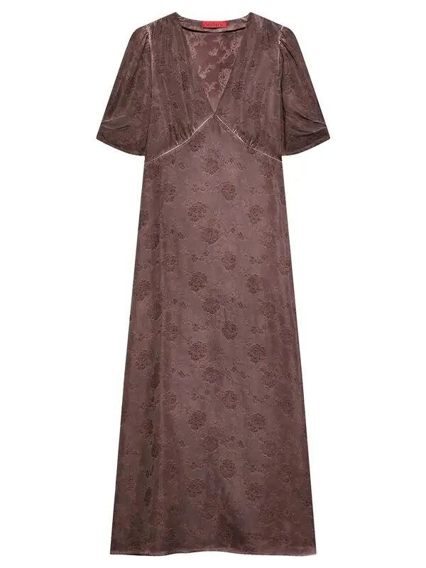 Max & Co. Floral Jacquard Midi Dress - Brown