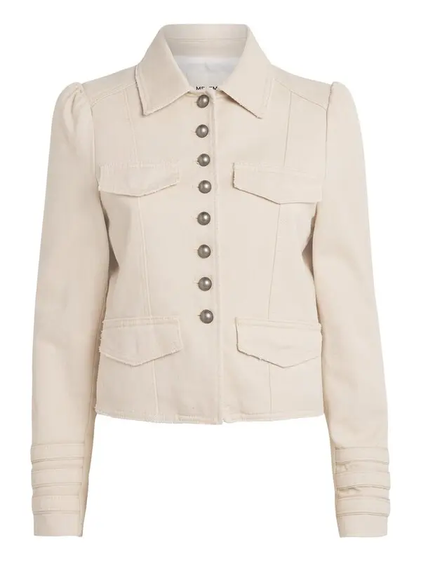ME+EM Organic Cotton Twill Military Jacket - Beige