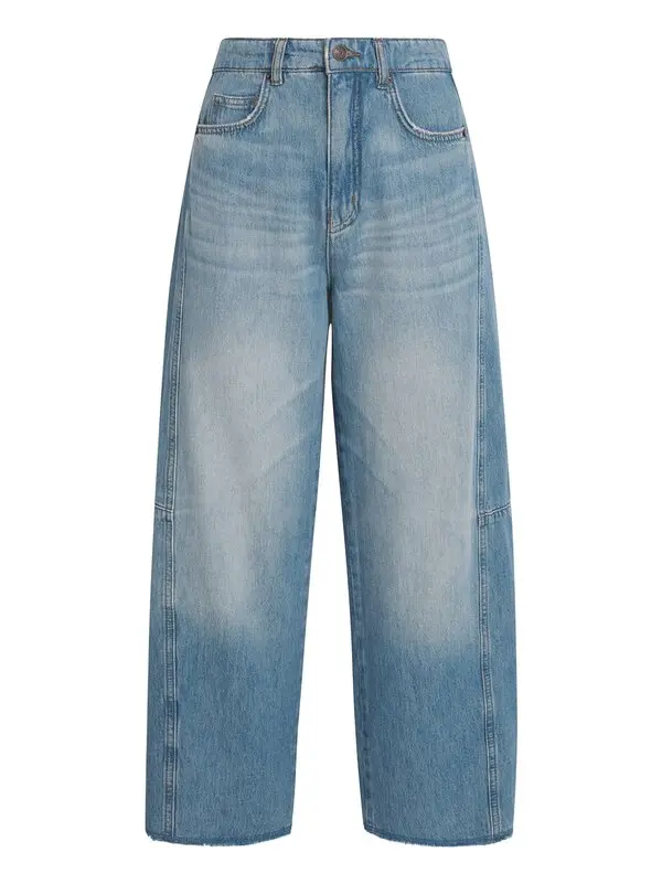ME+EM Cropped Straight Jeans - Blue