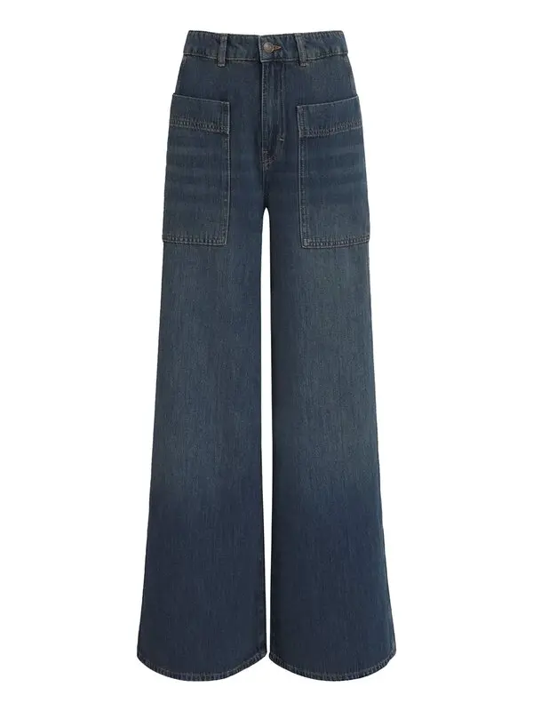 ME+EM Mid-rise Super Wide-leg Jeans - Blue
