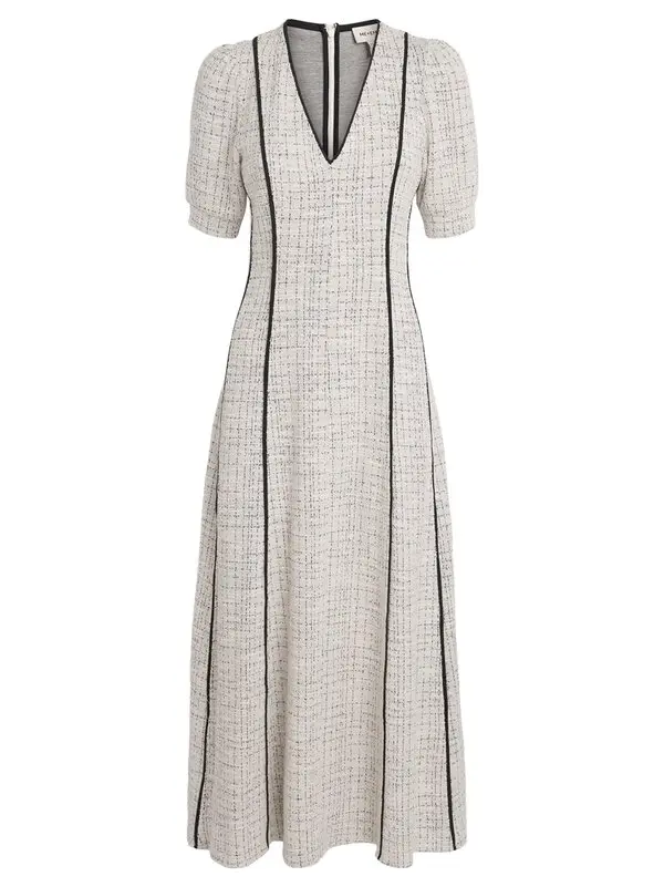 ME+EM Tweed Fit-and-flare Maxi Dress - Ivory