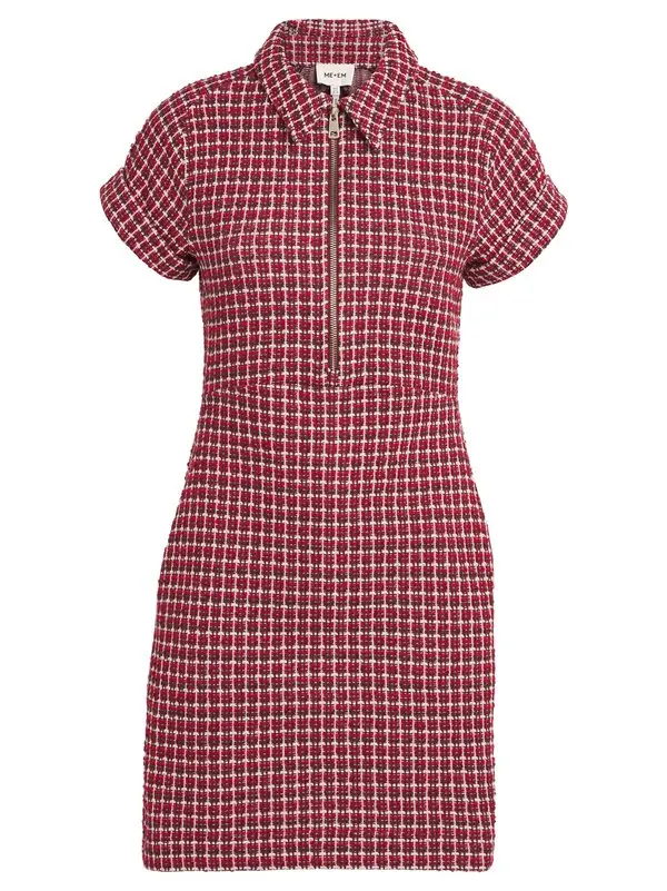 ME+EM Fit-and-flare Jacquard Mini Dress - Red