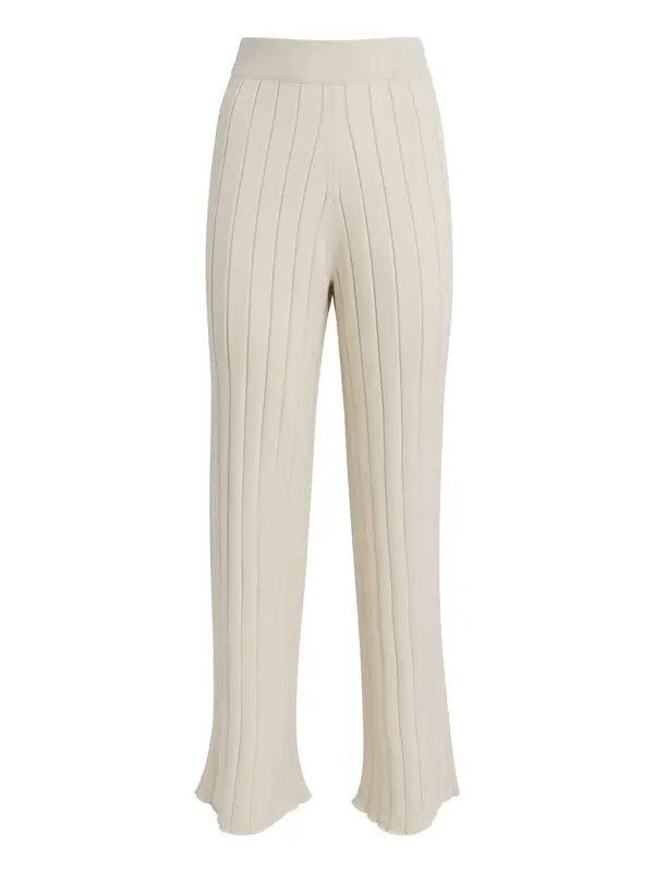 Colombo Cashmere Ribbed Trousers - White