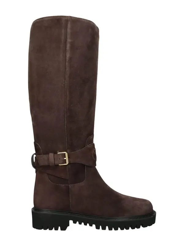 Valentino Garavani Suede Vlogo Knee-high Boots - Brown