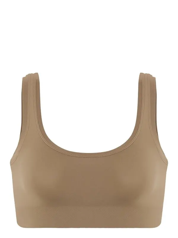 Hanro Touch Feeling Seamless Crop Top - Brown