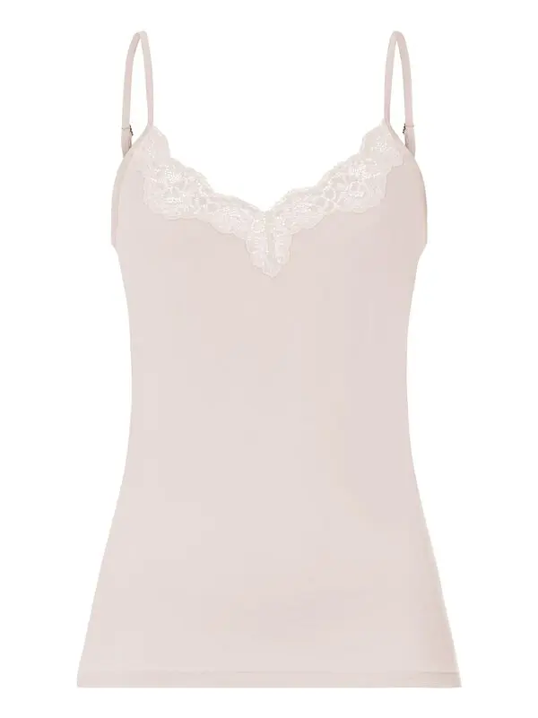 Hanro Dana Lace-trimmed Tank Top - Nude