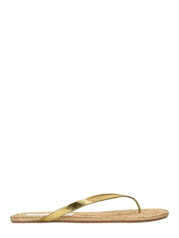 Christopher Esber Raffia Palma Flip Flops - Gold