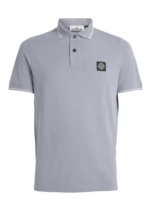 Stone Island Cotton Compass Polo Shirt - Grey