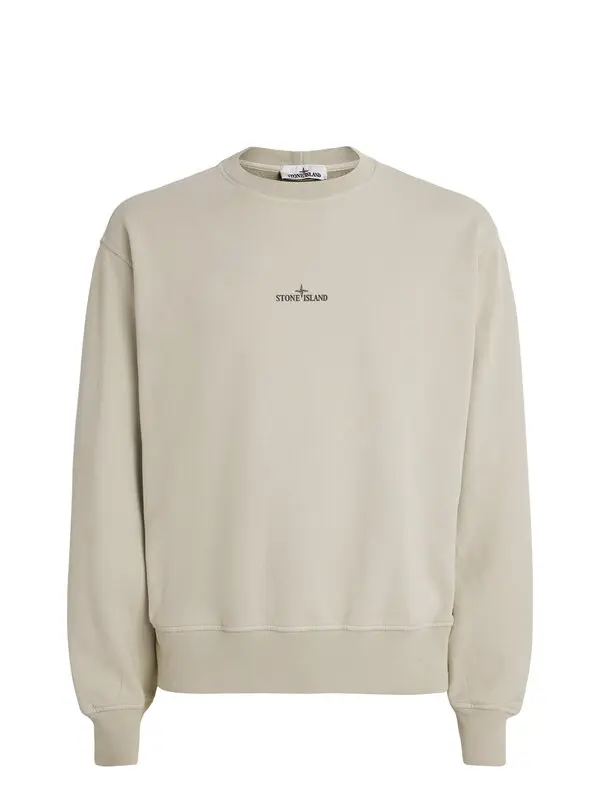 Stone Island Cotton Blurred-compass Sweatshirt - Beige
