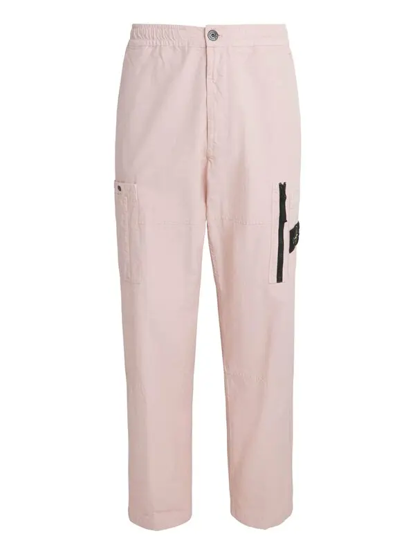 Stone Island Organic Cotton Ripstop Cargo Trousers - Pink