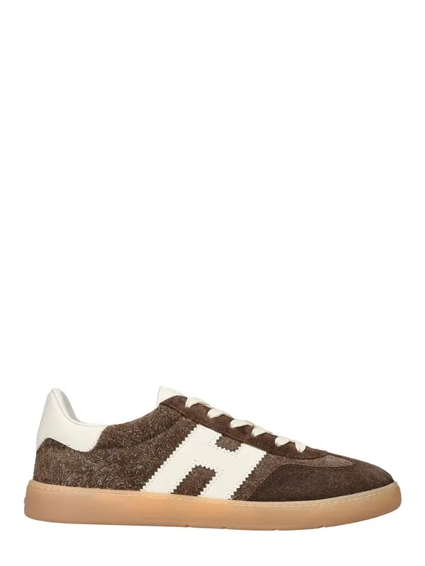 Hogan Suede 'h' Detail Lace-up Sneakers - Brown