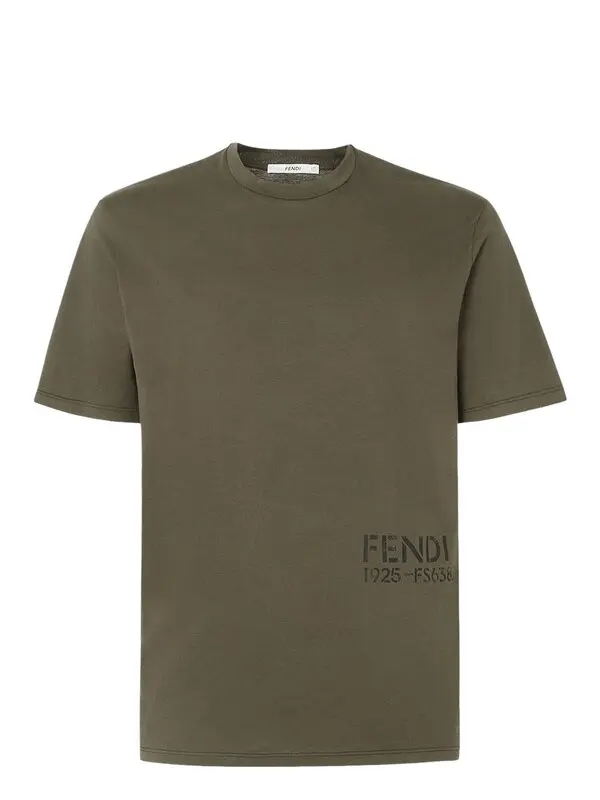 Fendi S 100% Cotton Short-sleeve T-shirt - Green