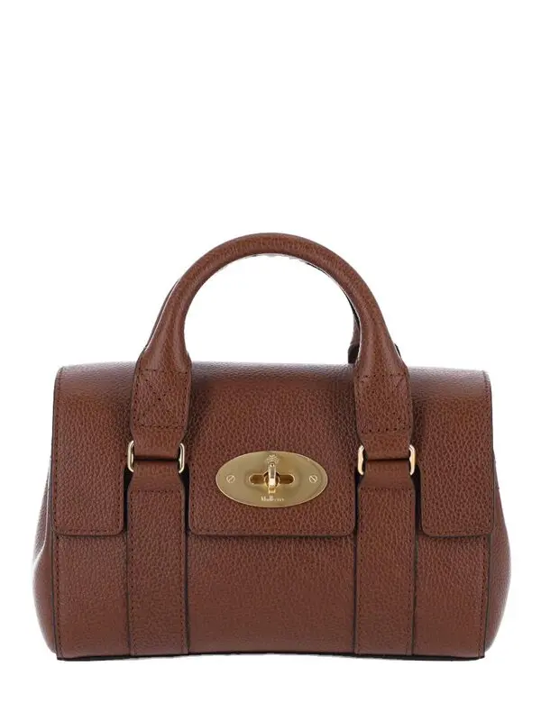 Mulberry Leather Top Handle Satchel Bag - Brown