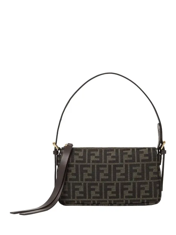 Fendi Mini Shoulder Bag With Adjustable Leather Strap - Marrone