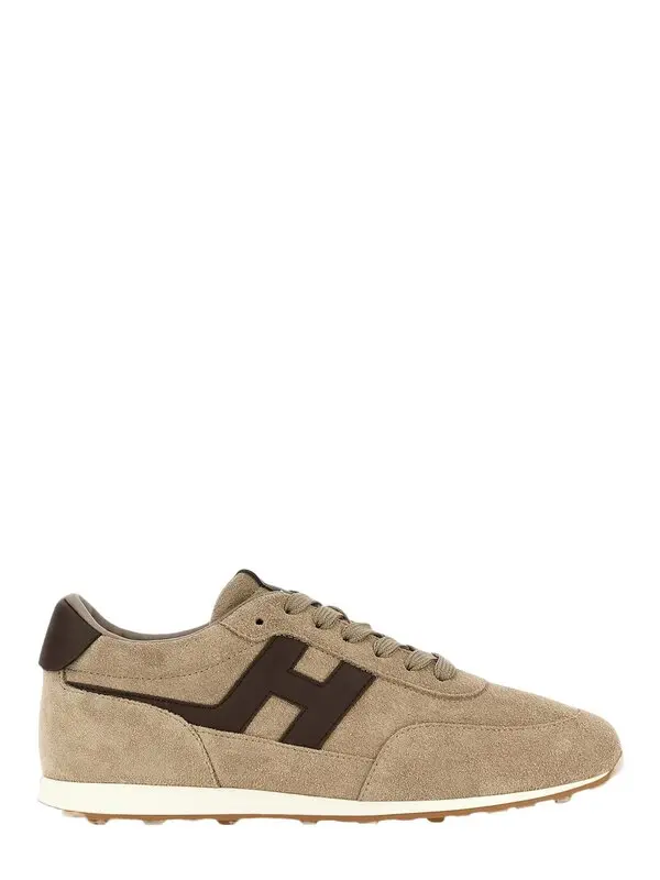 Hogan Calf Suede & Leather Sneakers - Beige