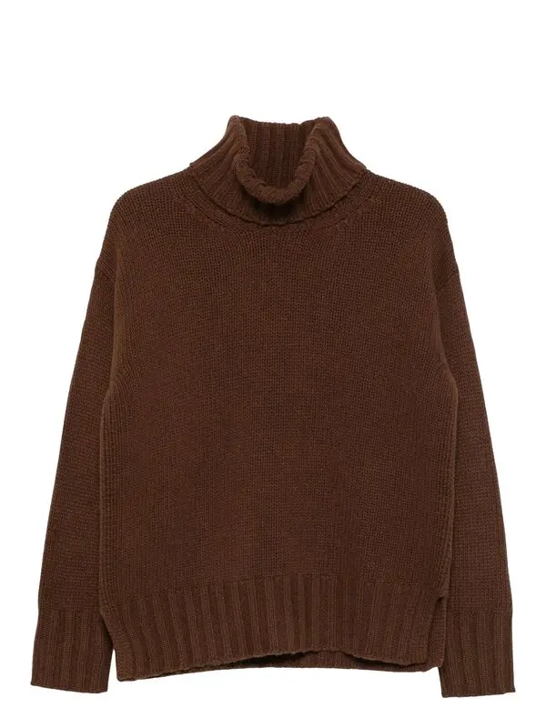 JUCCA Knit Turtleneck Sweater - Brown