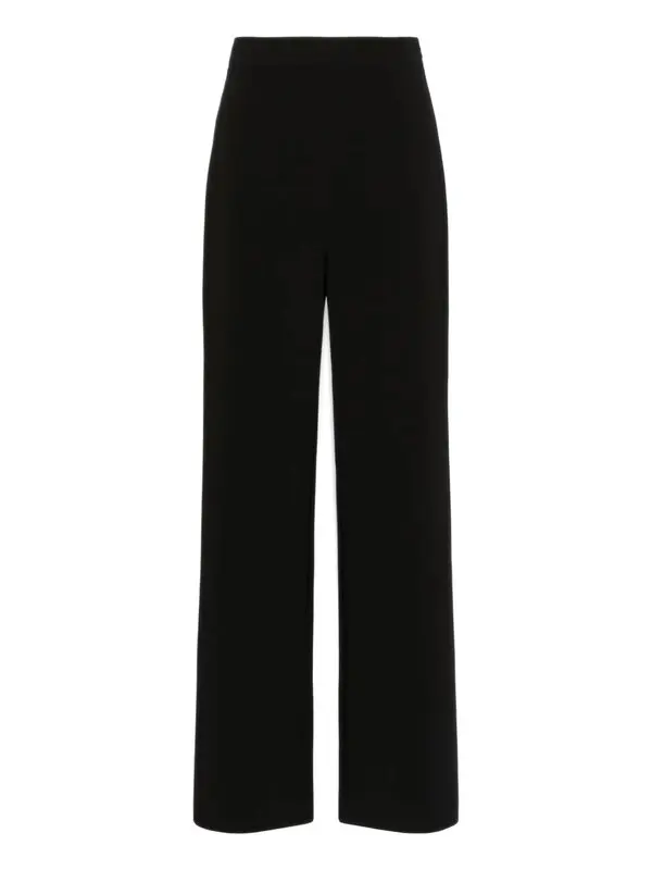 Max Mara Compact Cady Trousers With Invisible Side Zip - Nero