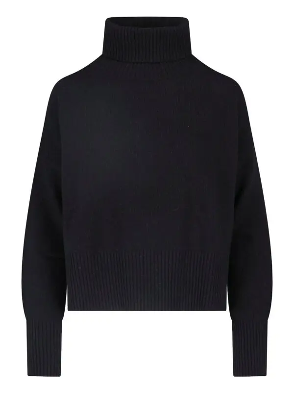 MA'RY'YA Ribbed Turtleneck Sweater - Black