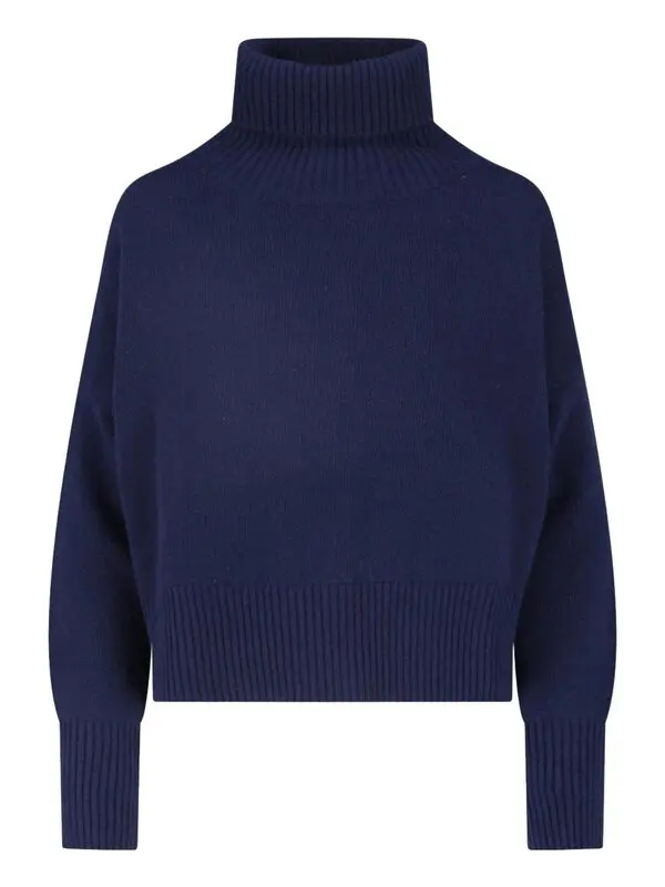 MA'RY'YA Ribbed Turtleneck Sweater - Blue