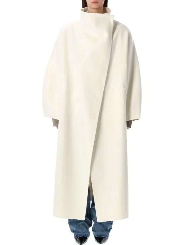THE FRANKIE SHOP Wool-blend Long Coat - Bianco