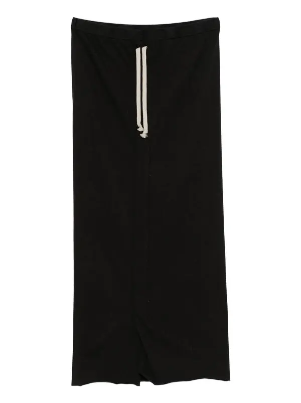 Rick Owens Cotton T-shirt Skirt With Side Slit And Elastic Waistband - Nero