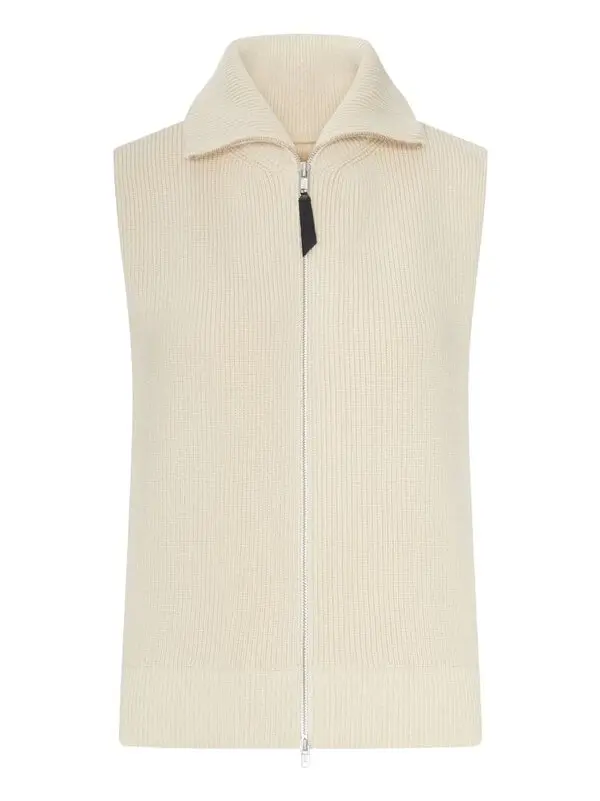 MAISON MARGIELA Wool Zipped Vest - Beige