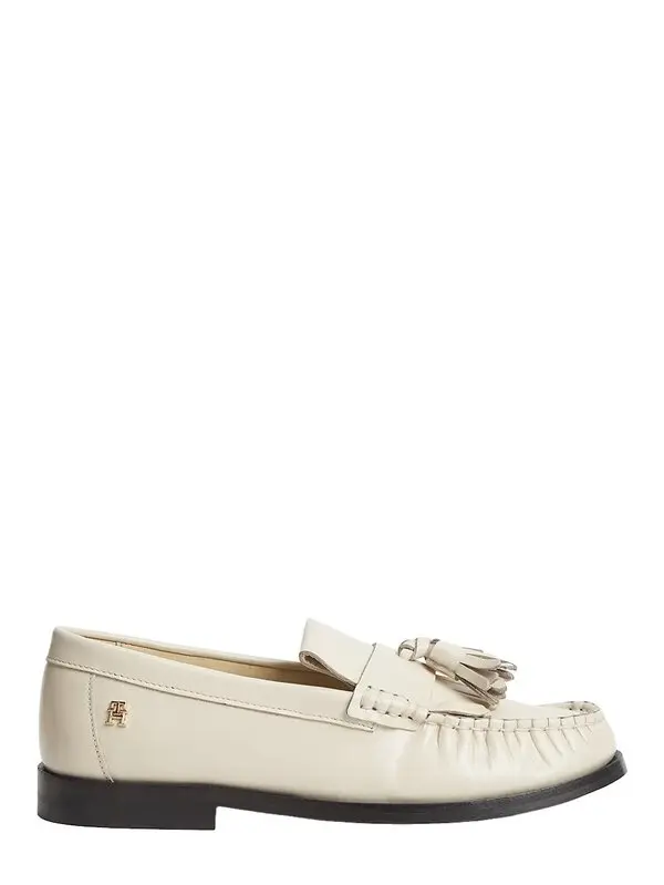 Tommy Hilfiger Shiny Leather Tassel Loafers - Classic Beige