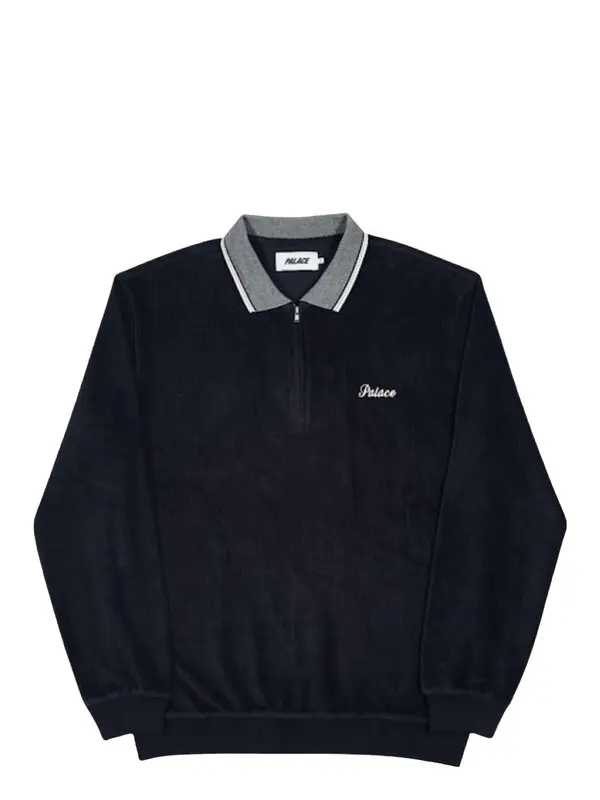 PALACE Polo Crew With Quarter Zip - Black