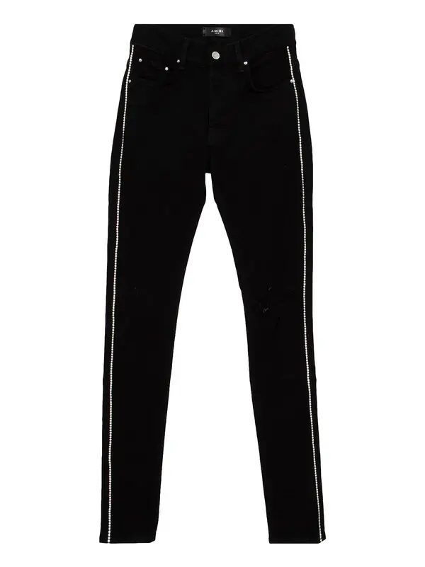 Amiri Crystal Track Jeans - Black