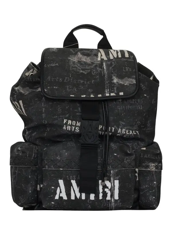 Amiri Distressed Canvas Rucksack - Black