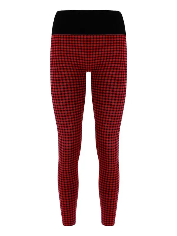 HEART AND SOUL Red / Black Bright Red & Black Check High-waisted Activewear Leggings - Red/black